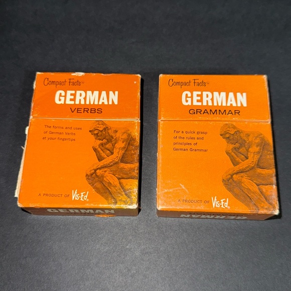 Vis Ed | Other | Vtg 96s Vised German Vocabulary Card Set Grammer Verbs ...